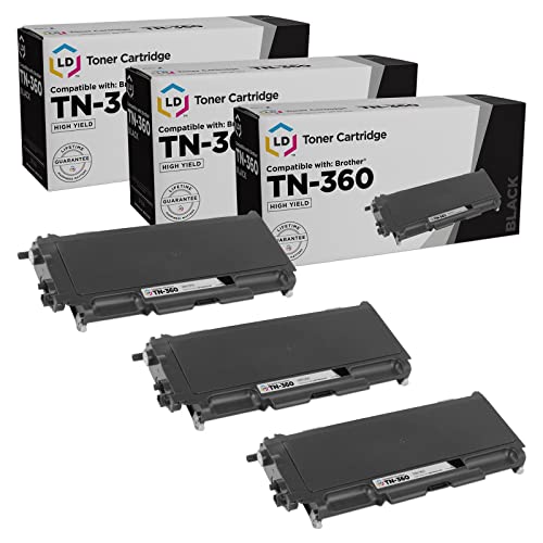 LD Products Compatible Toner Cartridge Replacement for Brother TN-360 High Yield (Black, 3-Pack)