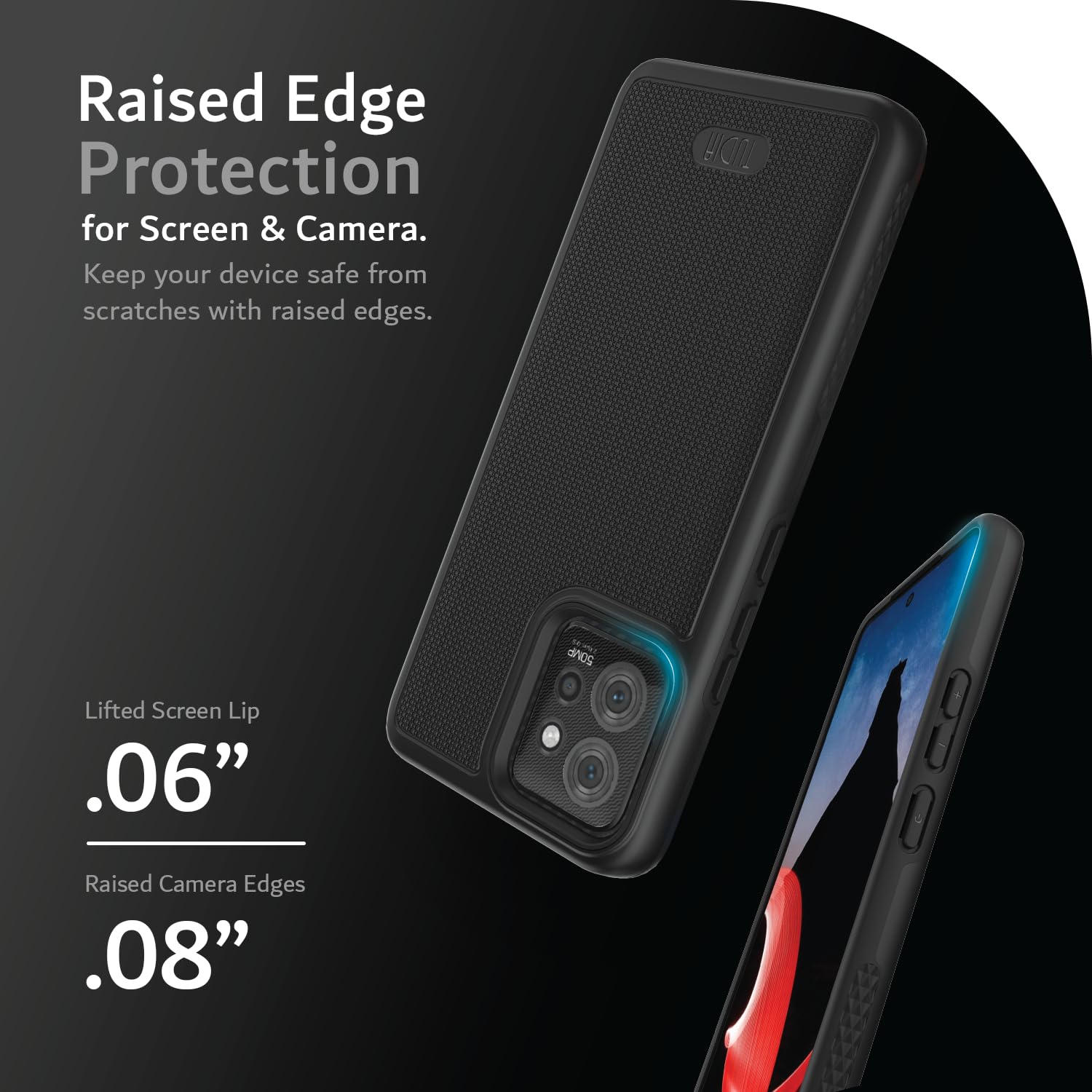TUDIA DualShield Grip Designed for Motorola ThinkPhone Case (2023), [MergeGrip] Dual Layer Shockproof Slim Military Grade Non-Slip Tough Heavy Duty Protective Phone Case Cover (Matte Black)
