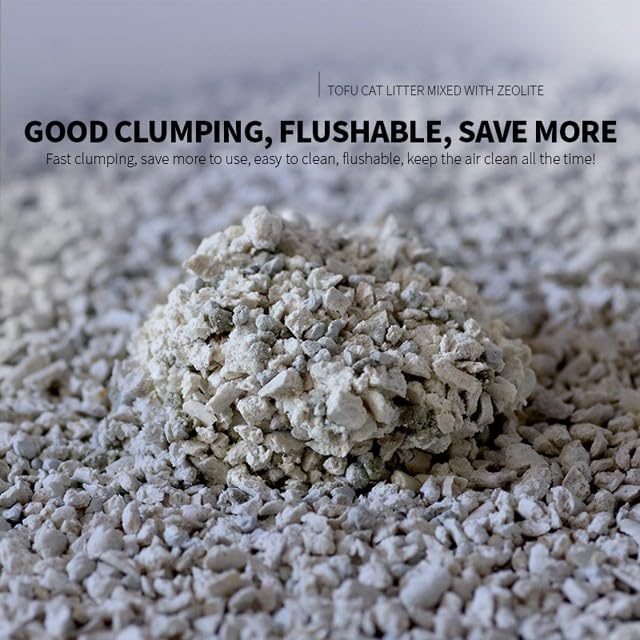 Go Eco Cats Tofu & Zeolite Flushable Cat Litter - Advanced Odor Control, Eco-Friendly, Dust-Free, Strong Clumping, Long-Lasting | Sustainable and Flushable Cat Litter (Unscented)