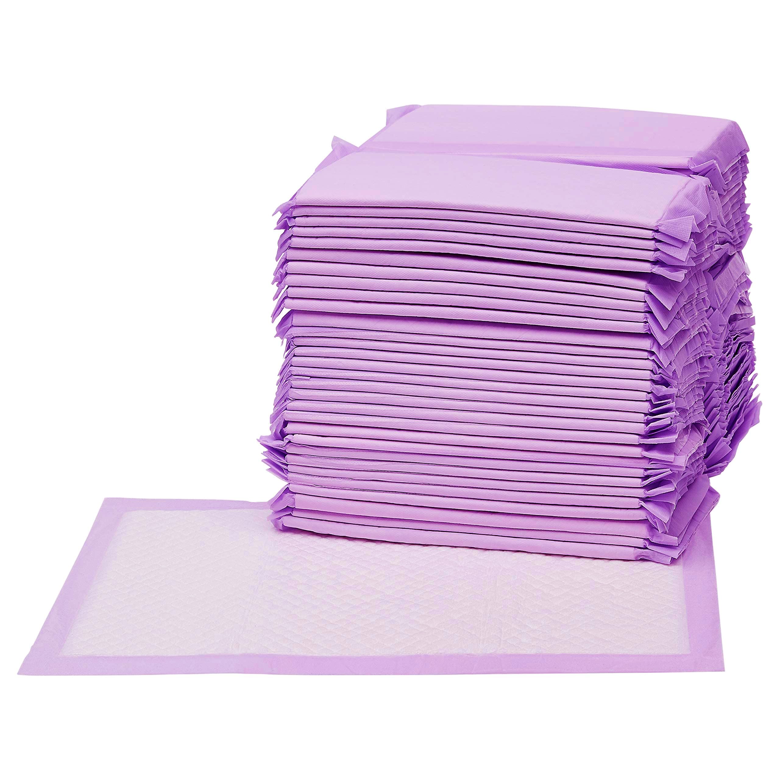 Amazon Basics Cat Pad Refills for Litter Box, Lemon Scent - Pack of 40, Purple and White