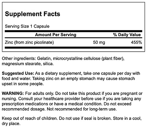 Swanson Extra Strength Zinc Picolinate - Body Preferred Form 50 mg 60 Caps 2 Pack