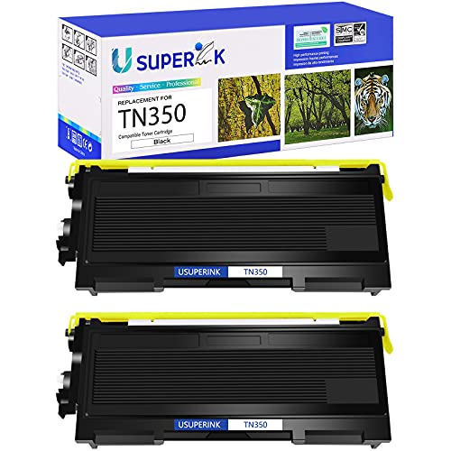 SuperInk Compatible Toner Cartridge Replacement for Brother TN350 TN-350 to use with Intellifax 2820 2920 HL-2070N HL-2040 DCP-7020 DCP-7025 MFC-7225N MFC-7820N (Black, 2-Pack)
