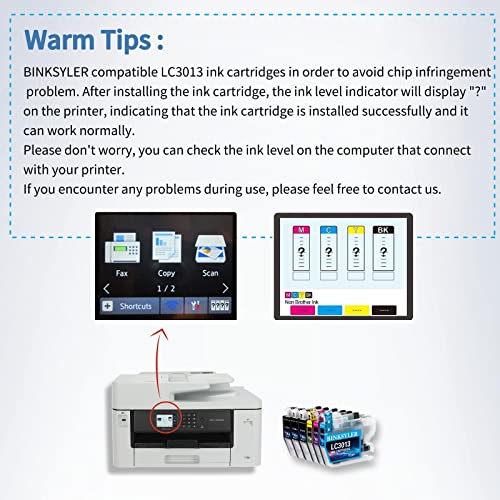 Compatible LC3013 Ink Cartridges Replacement for Brother LC3013 LC3011 High Yield Work for Brother MFC-J491DW MFC-J497DW MFC-J690DW MFC-J895DW Printer(3 Black,1 Cyan,1 Magenta,1 Yellow) 6-Pack