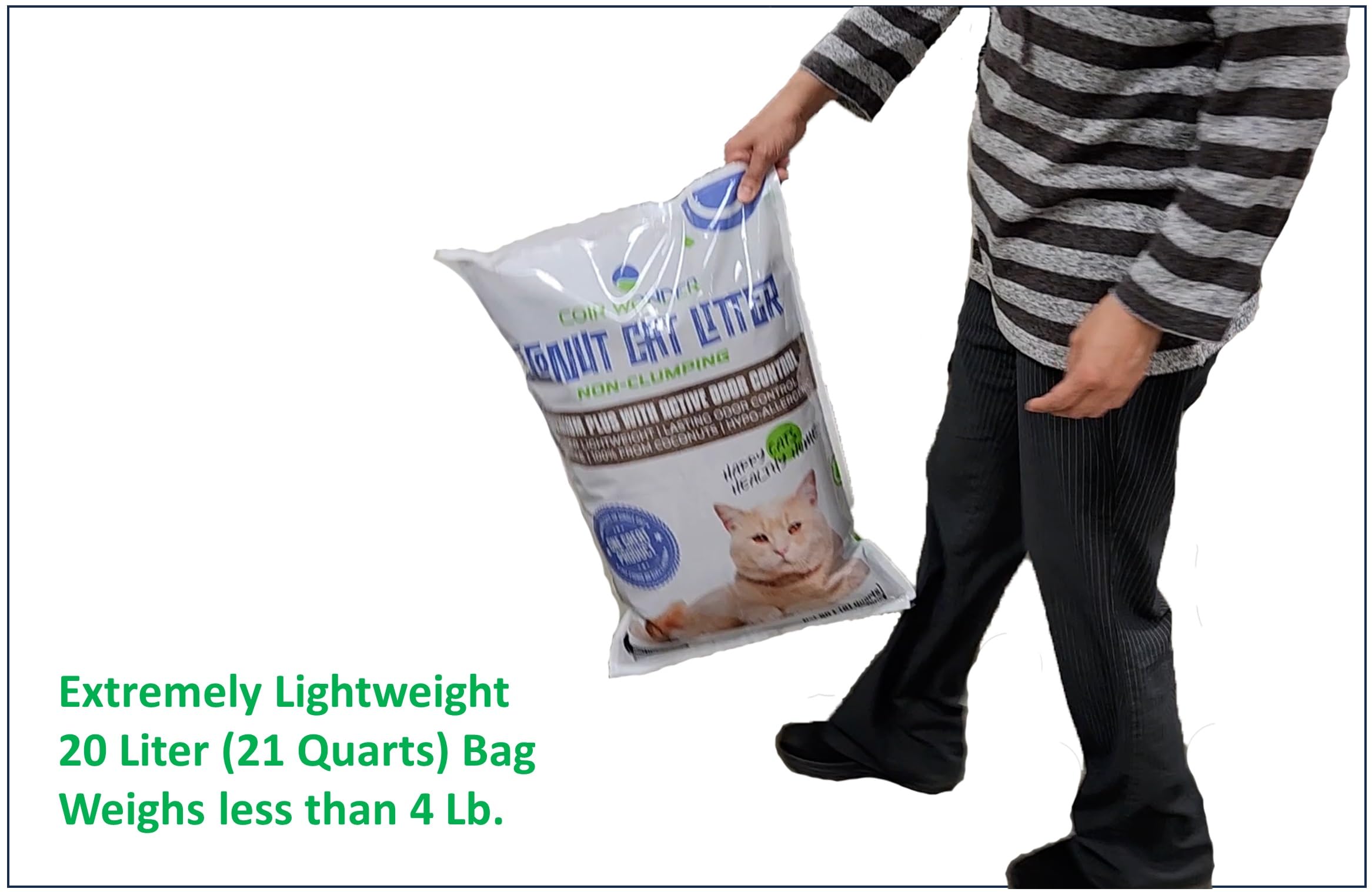 Coir Wonder Coconut Cat Litter – Natural, Non-Clumping Kitty Litter - Ultra Lightweight Bag Lasts Same As 40 Lb Clay – with Activated Charcoal Odor Control – Bedding for Chicken Coop and Small Pets