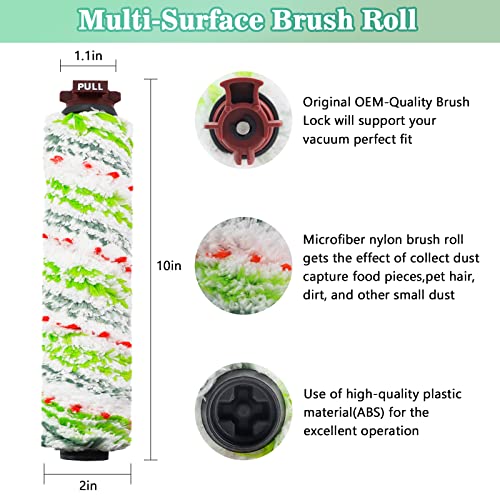 CROSS WAVE Brush Roll Replacement and 1866 Replacement Filters for Bissel CrossWave 2306A CrossWave 1785 Series Vacuum (3 Pack 2460 Multi-Surface Brush Rolls & 3 Pack 1866 Vacuum Filters)