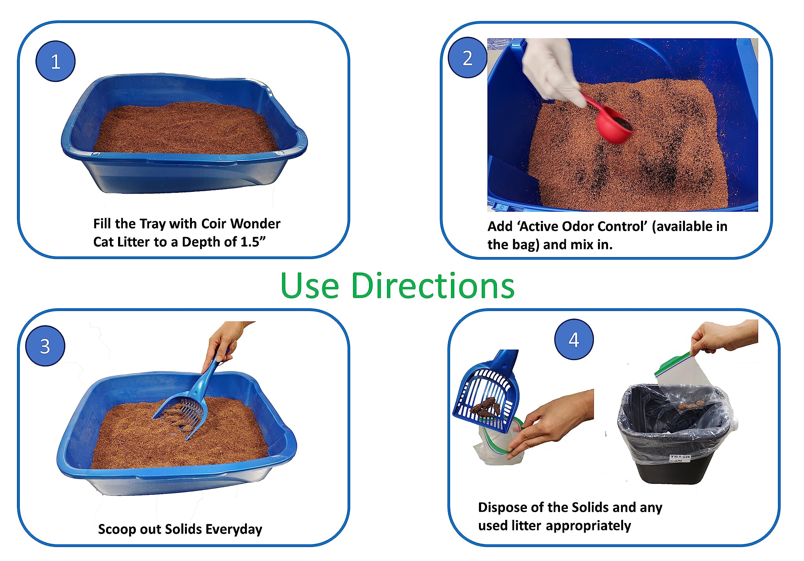Coir Wonder Coconut Cat Litter – Natural, Non-Clumping Kitty Litter - Ultra Lightweight Bag Lasts Same As 40 Lb Clay – with Activated Charcoal Odor Control – Bedding for Chicken Coop and Small Pets