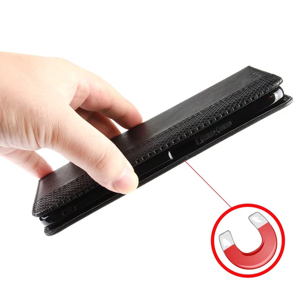 YBROY Case for Motorola ThinkPhone, Magnetic Flip Leather Premium Wallet Phone Case, with Card Slot and Folding Stand, Case Cover for Motorola ThinkPhone.(Black)