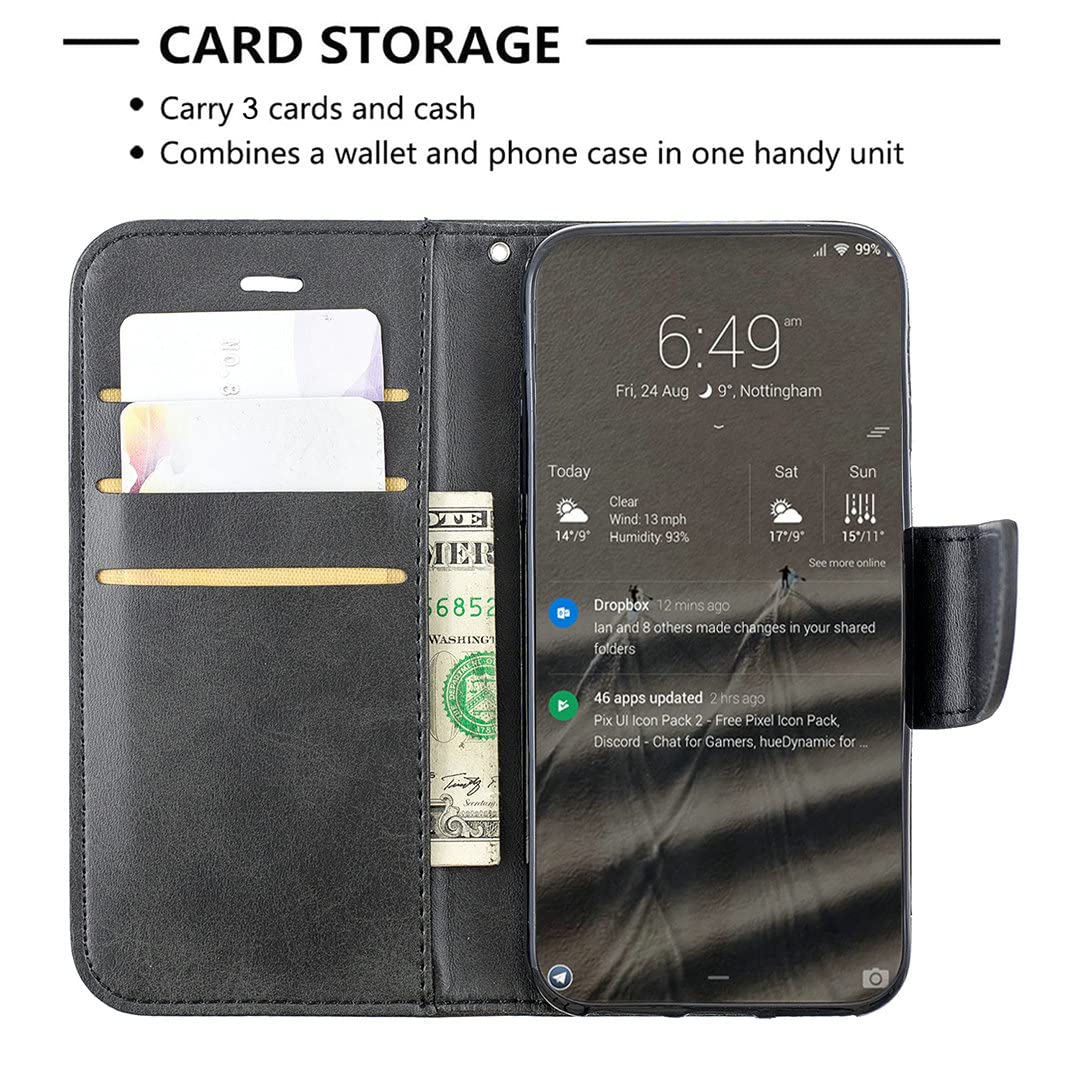 jioeuinly Flip Case for Moto Thinkphone Case Compatible with Motorola Thinkphone Phone Case Flip Stand Cover PU Leather YZW Wallet Case Black