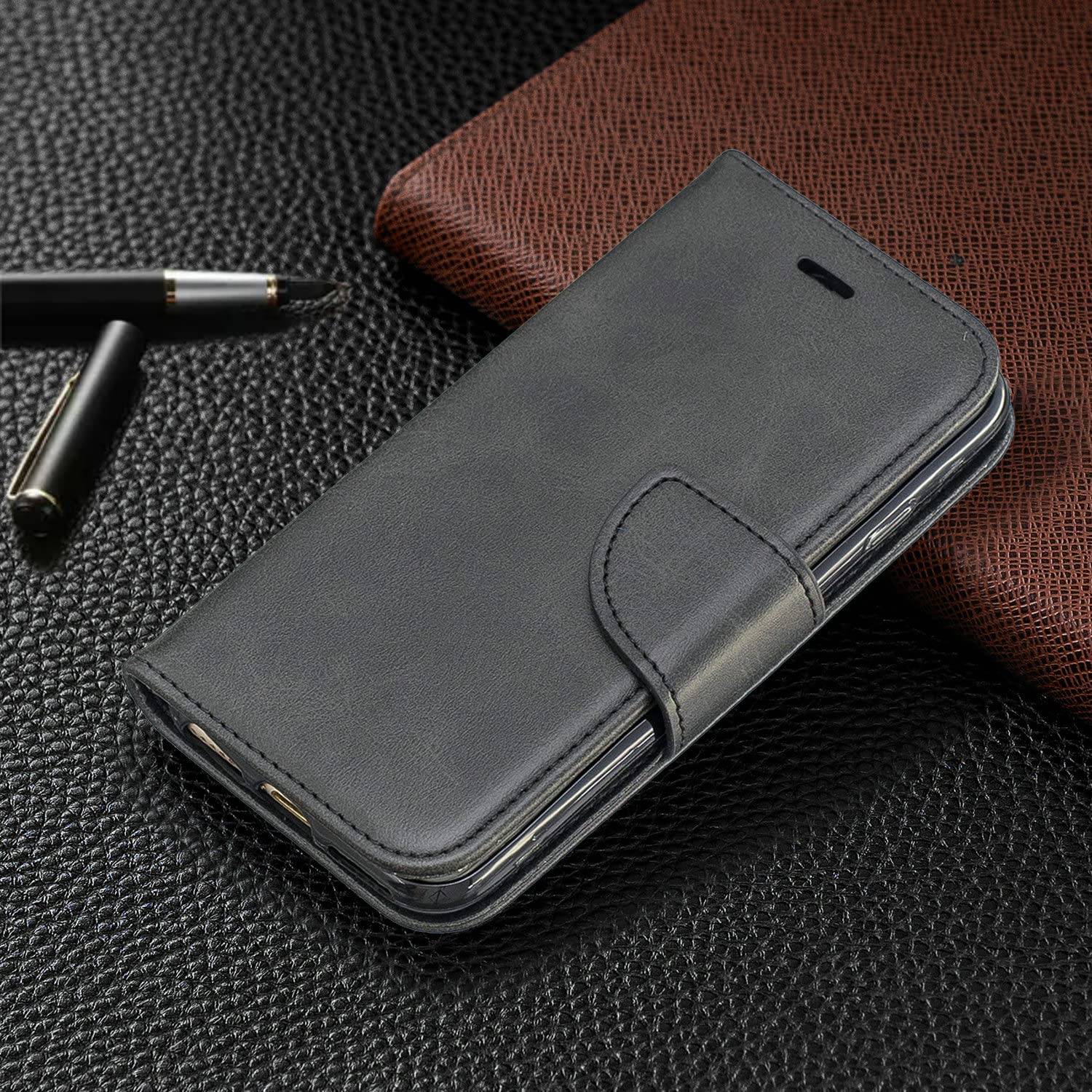 jioeuinly Flip Case for Moto Thinkphone Case Compatible with Motorola Thinkphone Phone Case Flip Stand Cover PU Leather YZW Wallet Case Black
