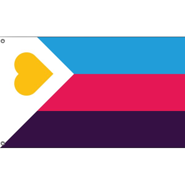 Tricolor Polyamory Pride Flag | Unique Design Print | Made in EU (3x5 Ft / 90x150 cm)