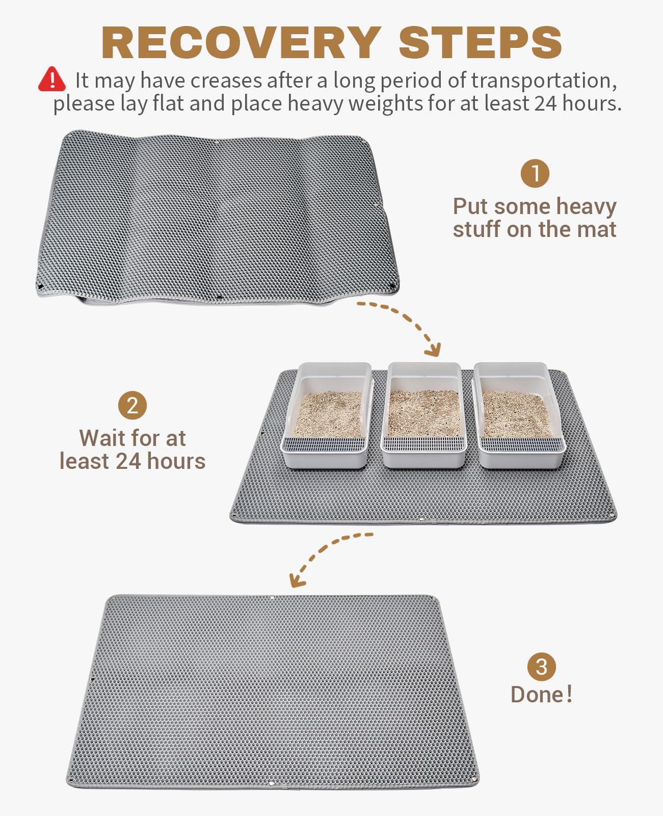Fostanfly Cat Litter Mat - Extra Large XL 45"x 27" Cat Litter Trapping Mat, Machine Washable Double Layer Design, Urine & Waterproof for Kitty- Easy Clean for Floor