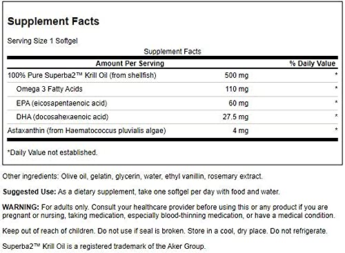 Swanson Krill Oil & Astaxanthin 30 Sgels (2 Pack)