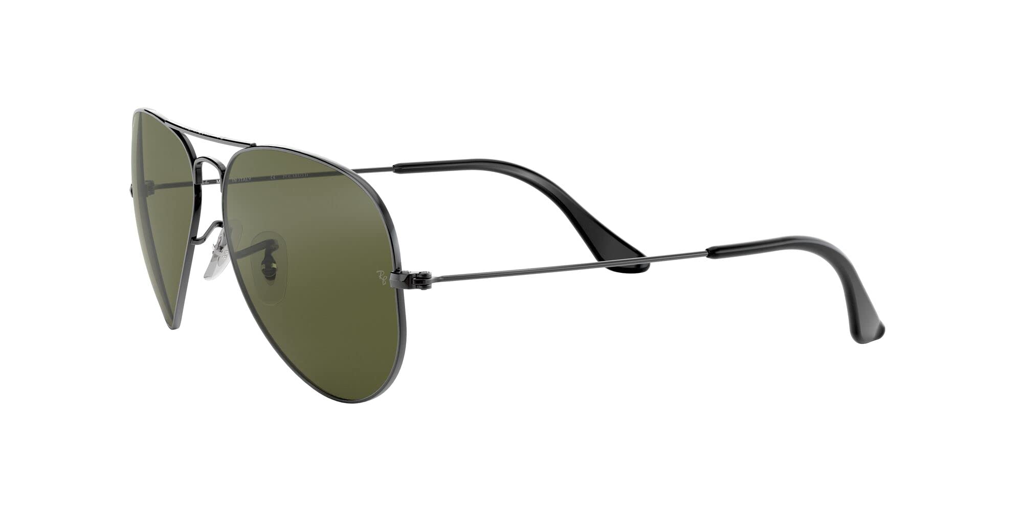 Ray-Ban RB3025 Classic Aviator Sunglasses, Gunmetal/Polarized G-15 Green, 62 mm