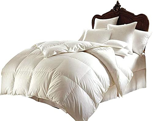 Cotton Depot Bed in Bag 500 Series Egyptian 7 Piece 600 GSM Comforter Set ( + Flat Sheet Fitted 19'' 4 Pillow Cases ) Quilted Bedding Oversized King White, 98'' x 120''