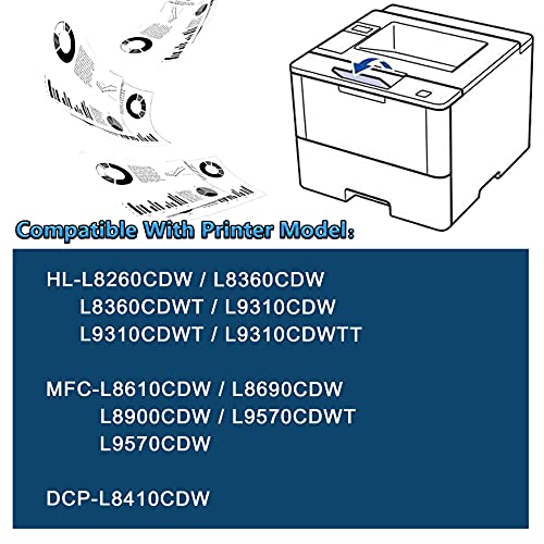 MaxColor TN433BK 1 PackBlack Compatible TN433 TN433 High Yield Toner Cartridge Replacement for Brother HLL9310CDW L8260CDW L9310CDWT L8360CDW L8360CDWT L9310CDWTT DCPL8410CDW Printer Toner Cartridge.