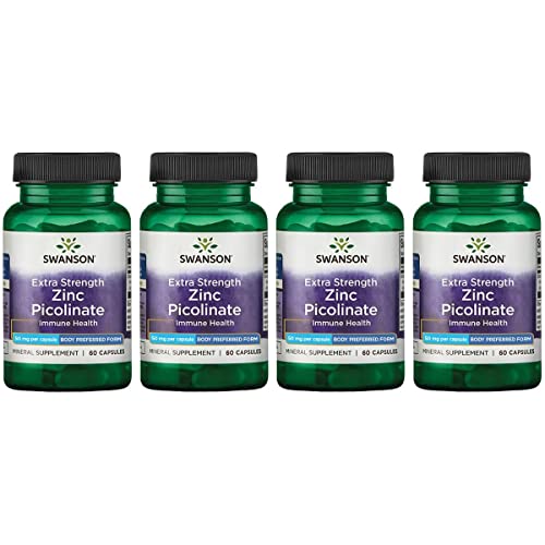 Swanson Extra Strength Zinc Picolinate - Body Preferred Form 50 mg 60 Caps 4 Pack
