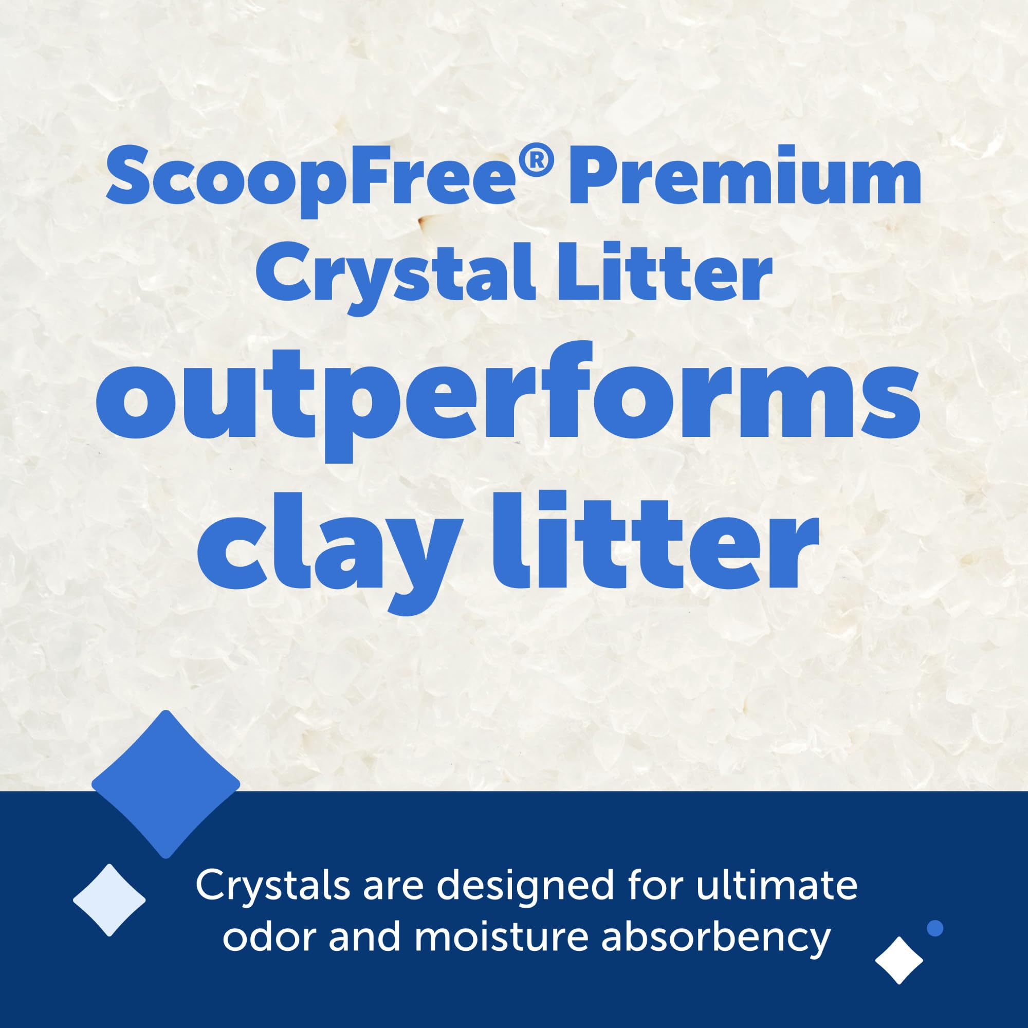 PetSafe ScoopFree Odor Control Crystal Cat Litter, Fragrance Free, 4.3 Lb Bag, Pack of 2
