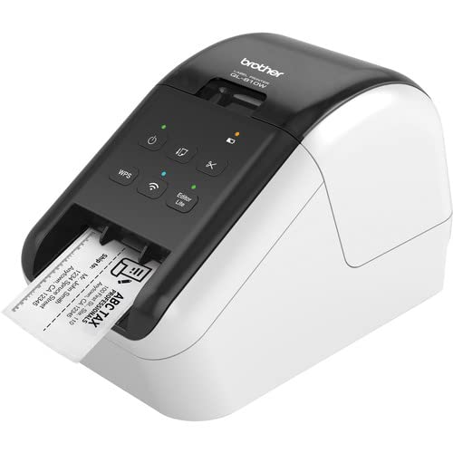 Brothe QL-810W Ultra-Fast Label Printer with Wireless Networking Direct Thermal Black/Red Labels