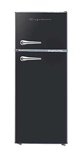 Frigidaire EFR786-BLACK EFR786 Retro Apartment Size Refrigerator with Top Freezer-2 Door Fridge with 7.5 Cu Ft of Storage Capacity, Adjustable Spill-Proof Shelves, Door & Crisper Bins, Black