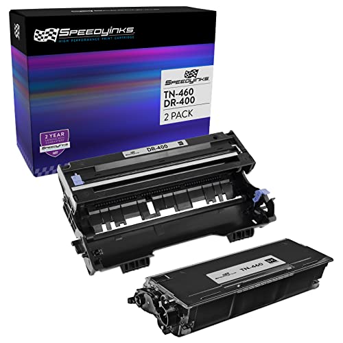 SPEEDYINKS Toner Cartridge & Drum Unit Replacement for Brother TN460 HY & Brother DR400 (1 Toner, 1 Drum, 2-Pack) Compatible with Multi-Function: 1260, 1270, 2500, 8300, 8500, 8600, 8700, 9600