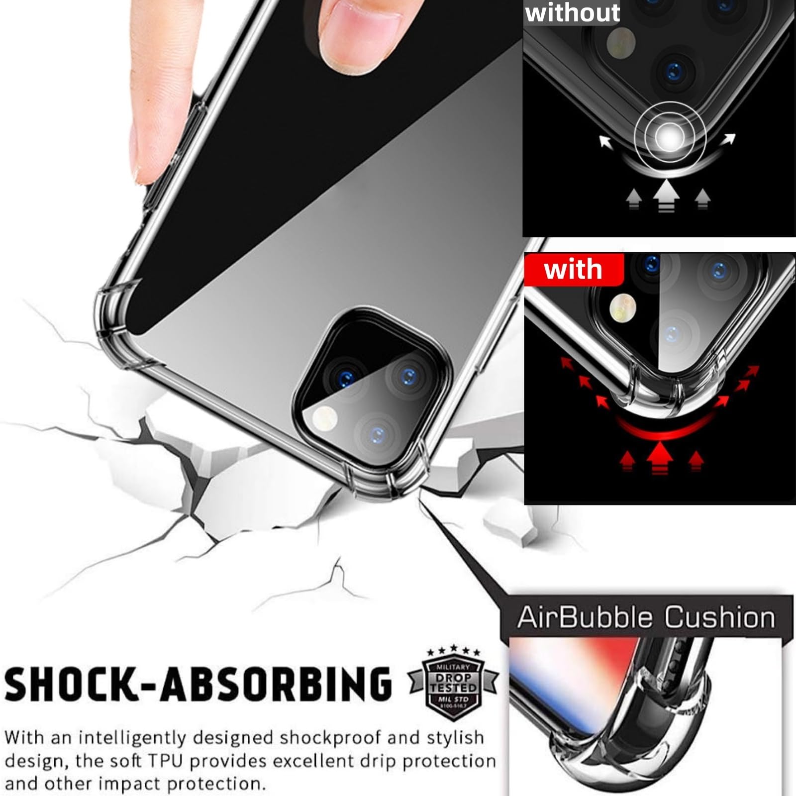 GuluGuru [2-Pack] for Motorola ThinkPhone Case Crystal Clear [Anti-Yellowing Technology] Transparent Soft TPU Defensive Bumper Cover Light Slim Shockproof Armor Protective Phone Case