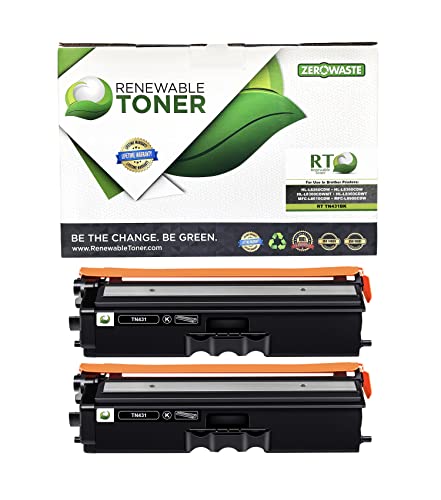 Renewable Toner Compatible Cartridge Replacement for Brother TN-431 TN431BK TN-431BK HL-L8260 8360 MFC-L8610 L8900 (Black, 2-Pack)
