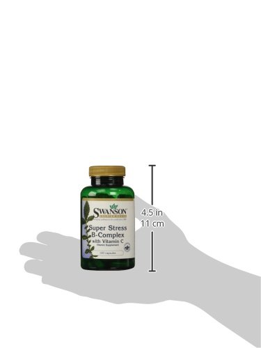Swanson Vitamin B-Complex w/ Vitamin C - Natural Supplement Promoting Stress Relief, Energy Support & Aiding Immune Health - May Support Metabolism & Nervous Health - (100 Capsules)
