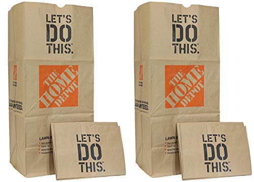 NLAVNG Heavy Duty Brown Paper 30 Gallon Lawn and Refuse Bags for Home and Garden (15 Lawn Bags) 2 Case of Pack of 15 Lawn Bags
