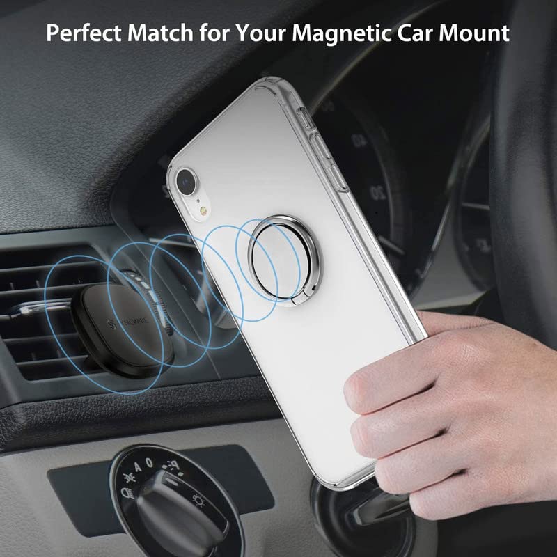 HGJTF Cover for Motorola ThinkPhone (6.6") with 2 X Tempered Glass Protective Film, 360° Cell Phone Metal Ring Holder, [Ultra-Thin Clear Soft TPU Shockproof Shell] Phone Case for Motorola ThinkPhone