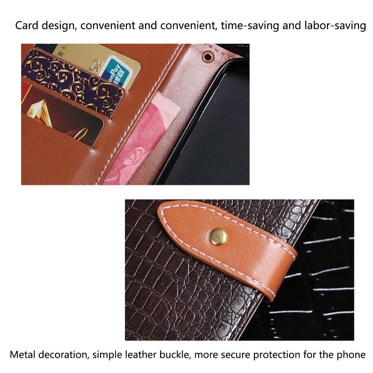 FZZSZS Case for Motorola ThinkPhone,Magnetic Flip PU Wallet Protective Cover with Card Slots Case for Motorola ThinkPhone (6.6"),Golden Leather Case HZ2