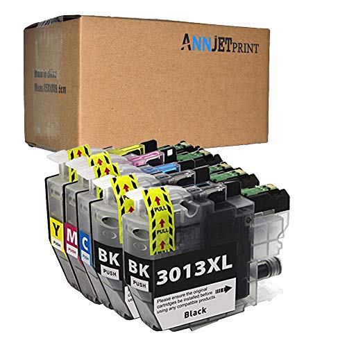 5 Pack Compatible Ink Cartridges Replacement for Brother LC3013XL LC 3013XL Ink Cartridge fit Brother MFC-J491DW MFC-J497DW MFC-J895DW MFC-J690DW Printer (2 Black 1 Cyan 1 Magenta 1 Yellow) 5 Pack