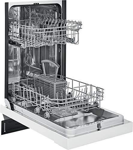Frigidaire 18 in. ADA Compact Front Control Dishwasher in White with Dual Spray Arms, 52 dBA, includes room-of-choice delivery
