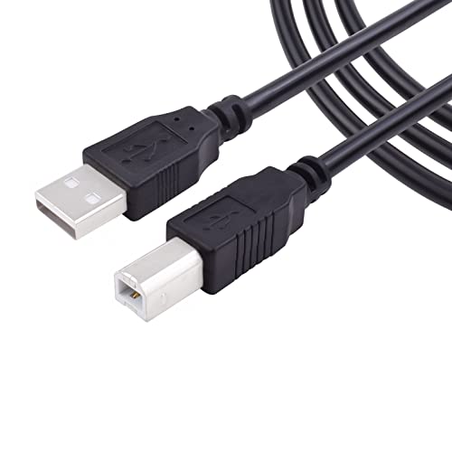 USB 2.0 Printer Cable - USB A Male to B Male Data Transfer Cord, USB B Cable Stable High Speed Printer Cable Type B Print USB Cord Compatible with Hp, Canon, Brother, Samsung, Dell ect 5FT