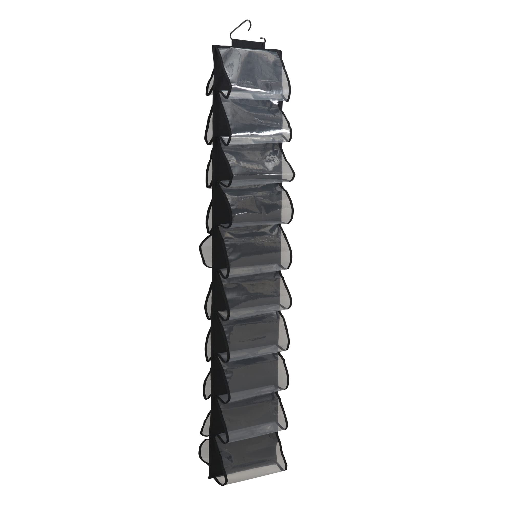 Household Essentials 311390 Hanging Shoe Storage Organizer for Closets -20 pocket - Natural Canvas