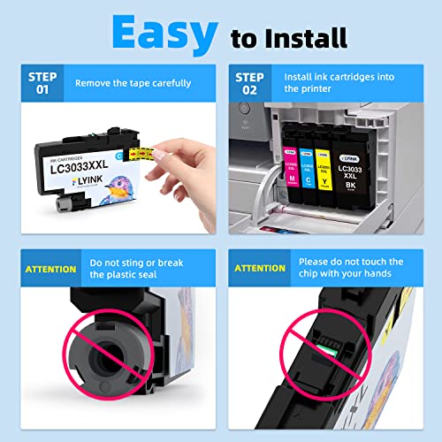 FLYINK 3033XXL Ink Cartridge Replacement for Brother LC3033XXL Work for MFC-J995DW MFC-J995DWXL MFC-J815DW MFC-J805DW MFC-J805DWXL Printer