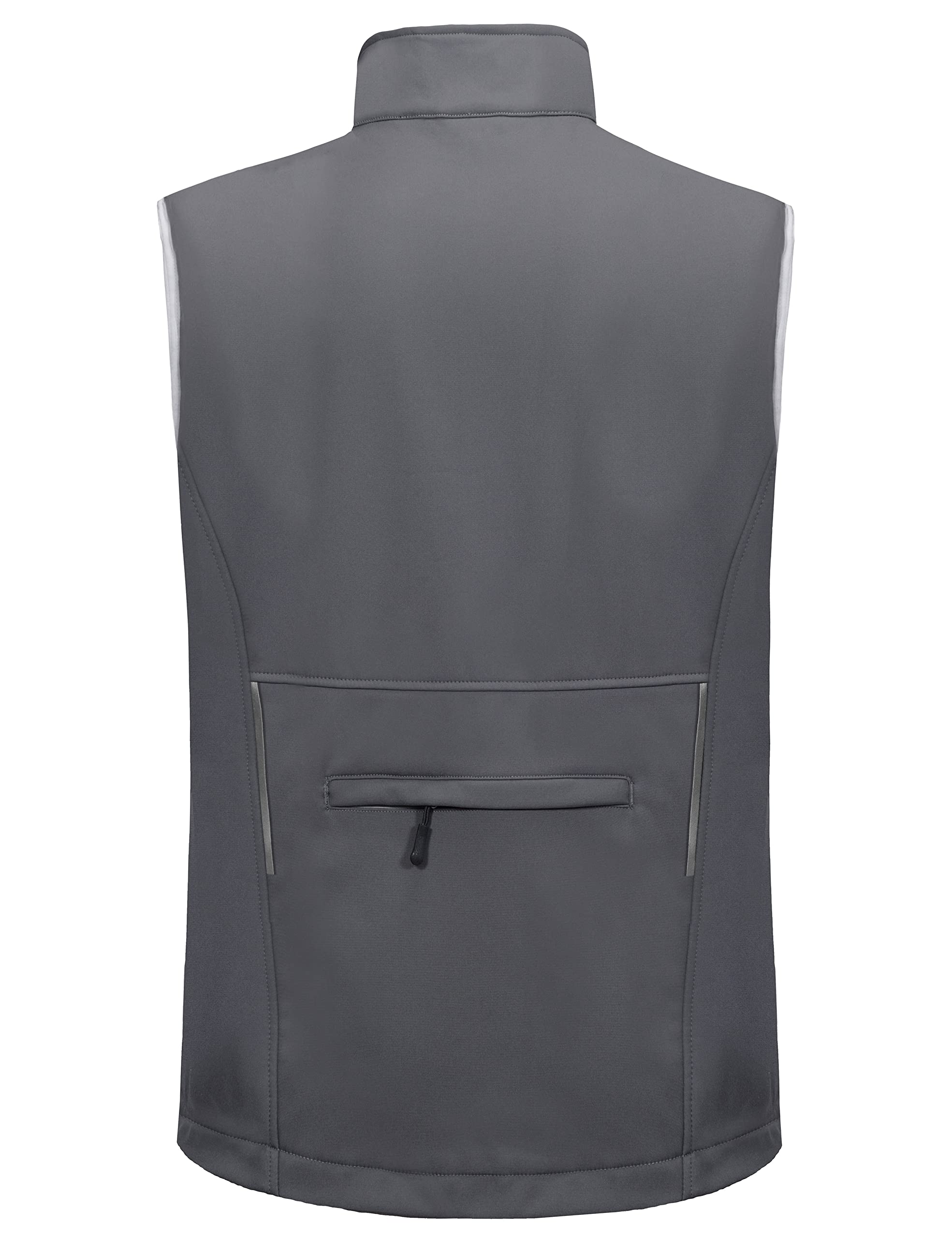 Little Donkey Andy Men's Lightweight Fleece Lined Softshell Vest Windproof Sleeveless Jacket for Hiking Travel Golf Gray L