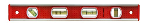 Swanson Tool Co TBL001M 12 inch Aluminum Frame Magnetic Toolbox Level with Pitch Vial, Top Read Views, with 3 Rare Earth Magnets and 4 Bubble Vials for 0°/90°/45° Measurements