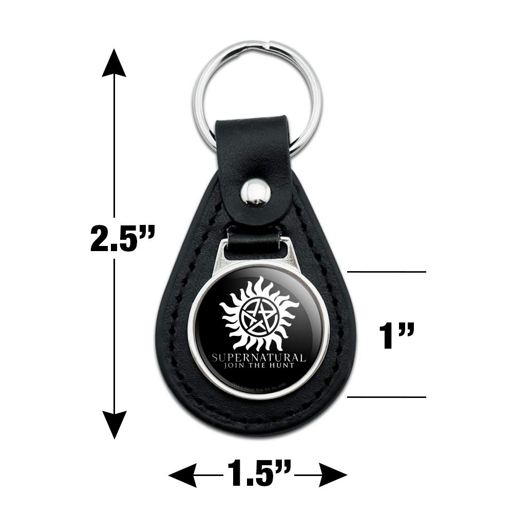 GRAPHICS & MORE Supernatural Anti Possession Symbol Black Leather Keychain