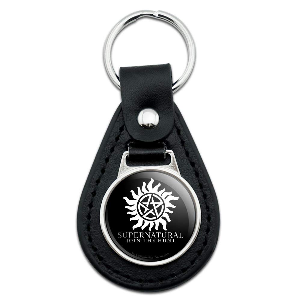 GRAPHICS & MORE Supernatural Anti Possession Symbol Black Leather Keychain