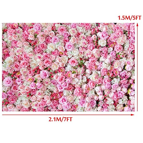 ZSEDP 1.5x2.1m 5x7ft Wedding Rose 3D Flowers Wall Studio Backdrop Photography Photo Background Cloth Party Weding Decor