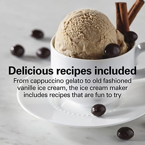 Hamilton Beach Electric Automatic Ice Cream Maker, Frozen Yogurt, Sorbet, Custard 1.5 Quart, White (68880)