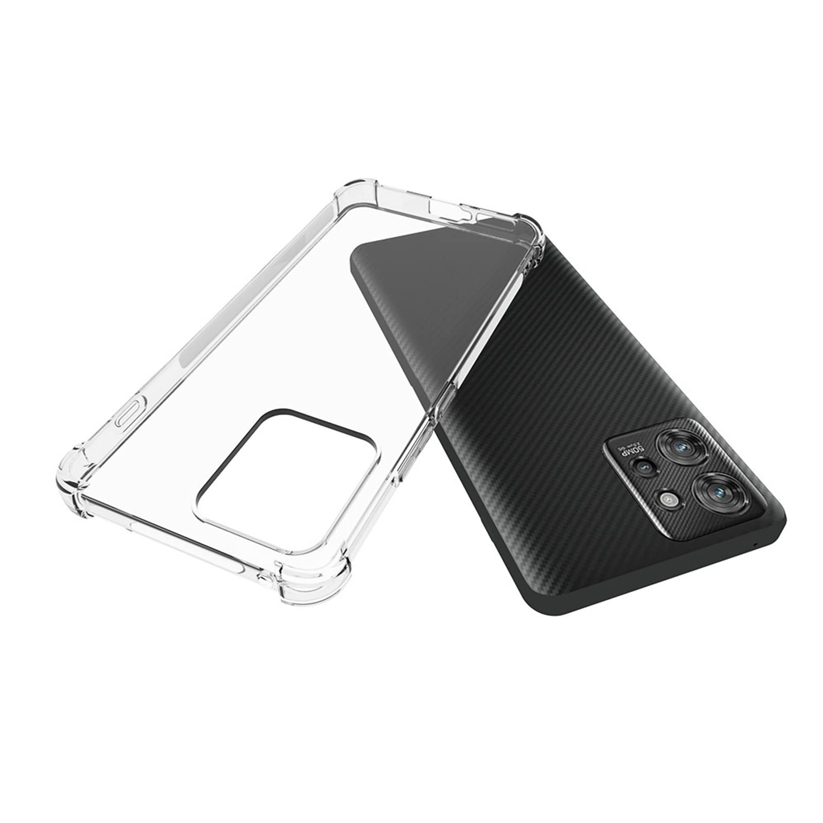 Compatible with Motorola ThinkPhone 5G Case Clear Slim Soft TPU Cover with Screen Protector (2 Pieces), Shock-Absorption Edge Bumper with Reinforced Corners Transparent Phone Case