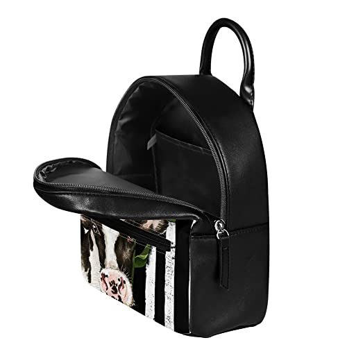 Freewander Adjustable Strap Convertible Handbags, All-match Cute Girl Casual Rucksack, Cute Milk Cow and Sunflower America Flag Pattern