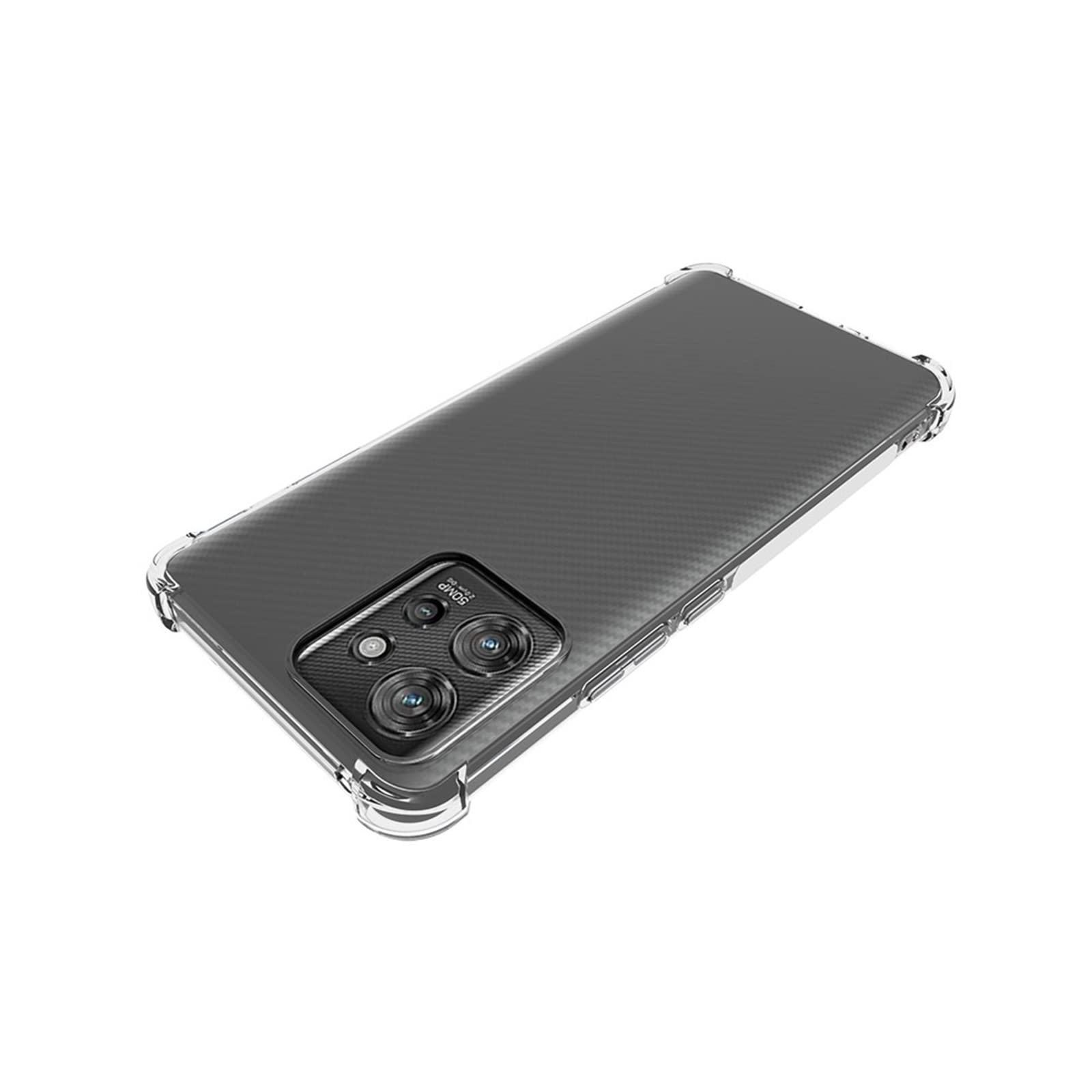 Compatible with Motorola ThinkPhone 5G Case Clear Slim Soft TPU Cover with Screen Protector (2 Pieces), Shock-Absorption Edge Bumper with Reinforced Corners Transparent Phone Case