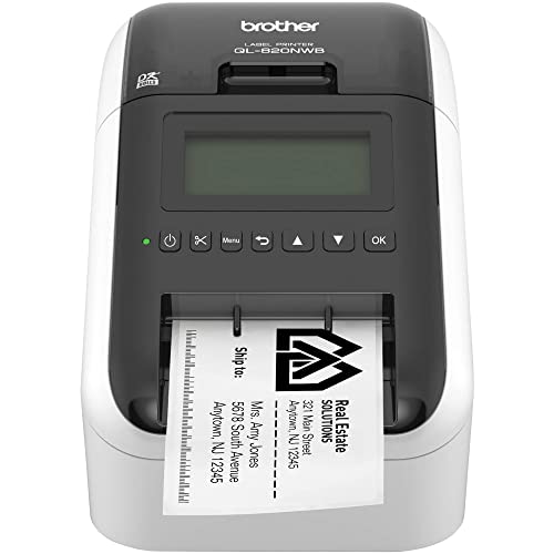 Brother QL-820NWB Professional Ultra Flexible Label Printer - WiFi, Ethernet, Bluetooth Connectivity, 110 Labels Per Minute, 300x600 dpi, Monochrome, LCD Display, Auto Cut, Cbmou USB_Extension_Cable