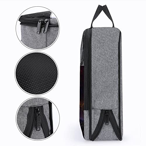 Frcavbin Galaxy Nebula Outer Space Travel Shoe Bag Shoes Carrier with Handle and Zipper Foldable Shoe Puches Organizer for Home storage School starts