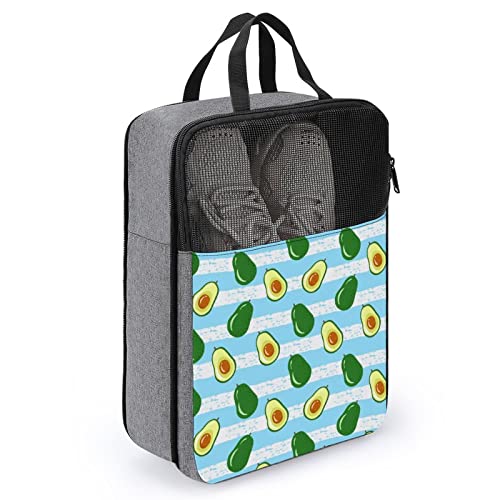 Frcavbin Fruits Avocado Travel Shoe Bag Shoes Carrier with Handle and Zipper Foldable Shoe Puches Organizer for Home storage School starts