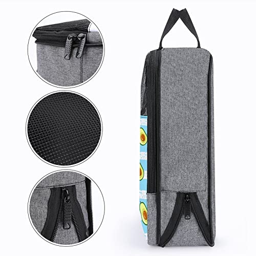 Frcavbin Fruits Avocado Travel Shoe Bag Shoes Carrier with Handle and Zipper Foldable Shoe Puches Organizer for Home storage School starts