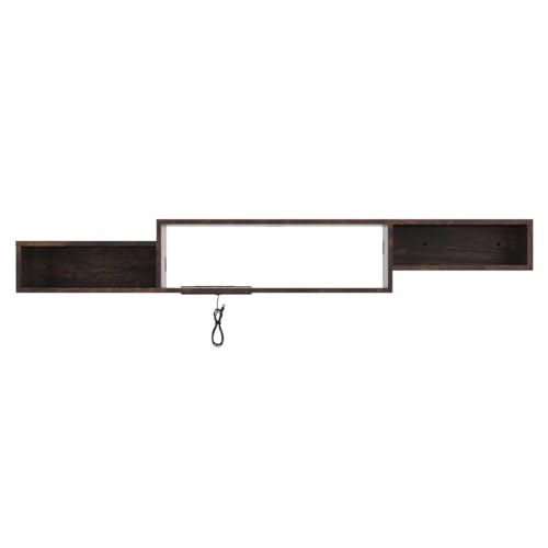 DOUBUY Floating TV Stand Wall Mounted with Power Outlet 70", Floating Entertainment Center, Wood Media Console Shelf for Under TV Storage for Living Room Bedroom Office
