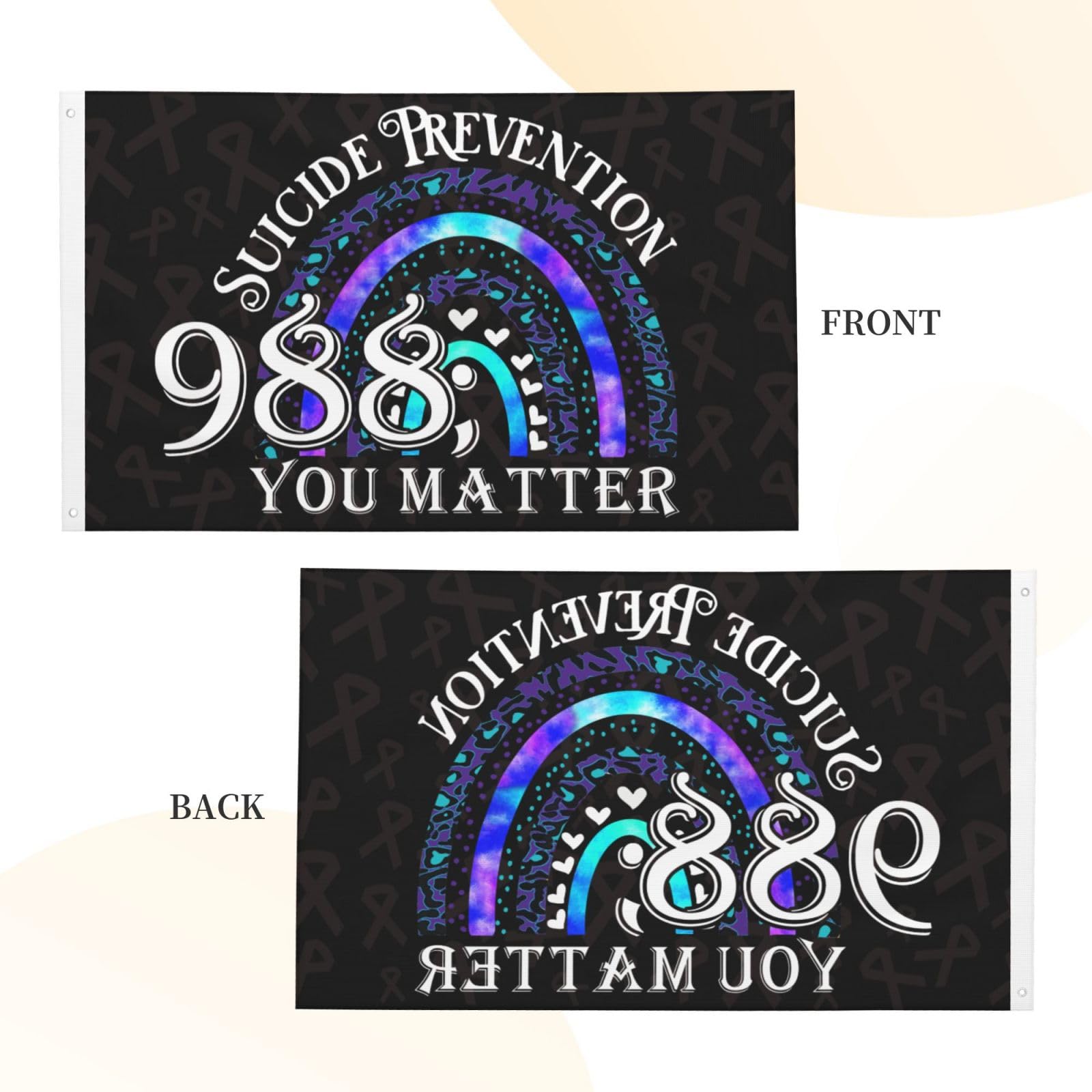 Suicide Awareness Flag 3x5 Double Sided Outdoor Flags Suicide Awareness Tapestry For Room Wall Art Gifts
